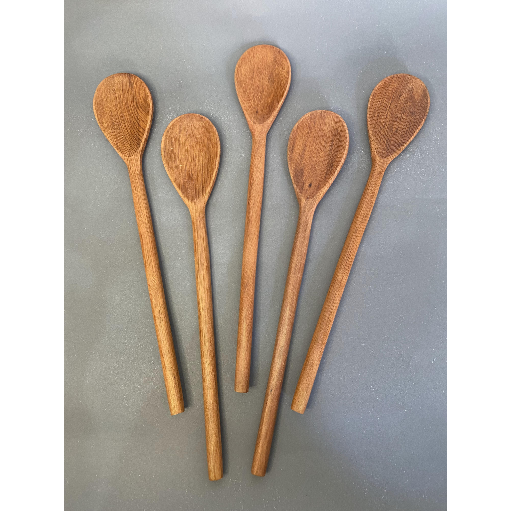 Kit 5 Colheres Madeira 38 cm Pau Madeira Artesanal Cozinha | Shopee Brasil