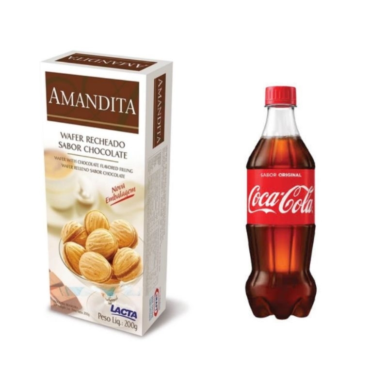 kit Wafer amanditas e Coca Cola 600 ml | Shopee Brasil