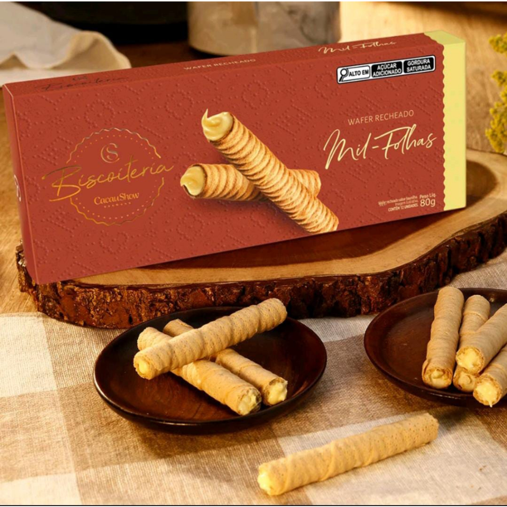 Chocolate Wafer Recheado Cacau Show 80G - Sabores Mil Folhas / LaNut ...