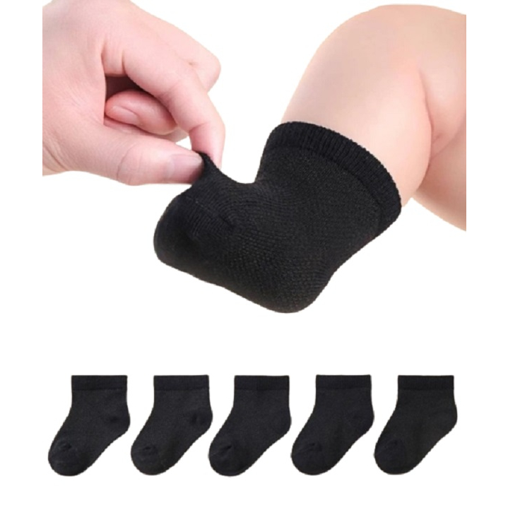 Kit De Até 12 Pares De Meias Preta Infantil Bebe Nenem Algodão ...