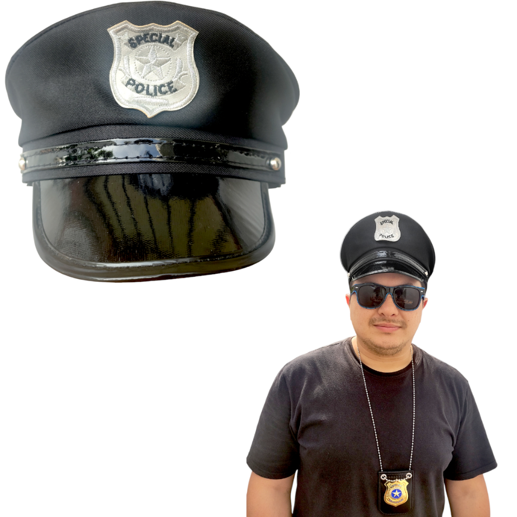 Chapéu de policial adulto Quepe boina militar fantasia halloween cosplay festa polícia capitão ...