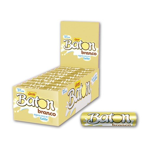Chocolate Baton Garoto Branco Display com 30Un 16g | Shopee Brasil