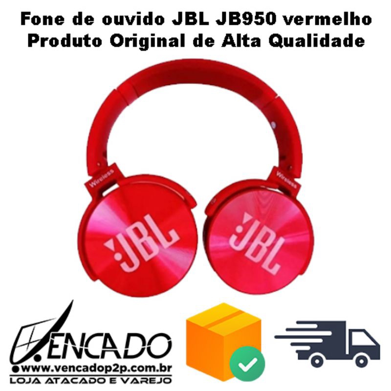 Fone de Ouvido Bluetooth Sem Fio JBL JB950 Wireless Stereo Super Bass ...
