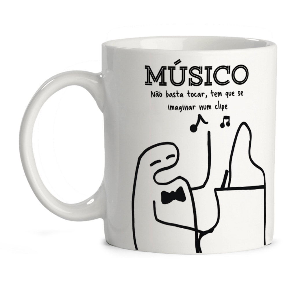 Caneca Profissão Músico Personalizada Flork Meme Porcelana com Nome ...