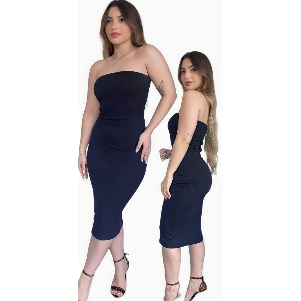 Vestido Tubinho Tomara Que Caia Efeito Modelador Midi Gringa | Shopee ... Vestido Tubinho Tomara Que Caia Efeito Modelador Midi Gringa | Shopee ...