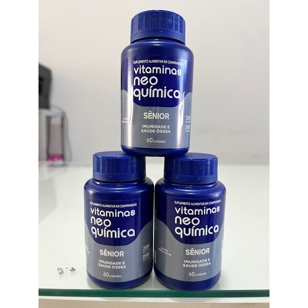 kit c/ 3 unid vitaminas neo quimica senior 60 cps cada | Shopee Brasil