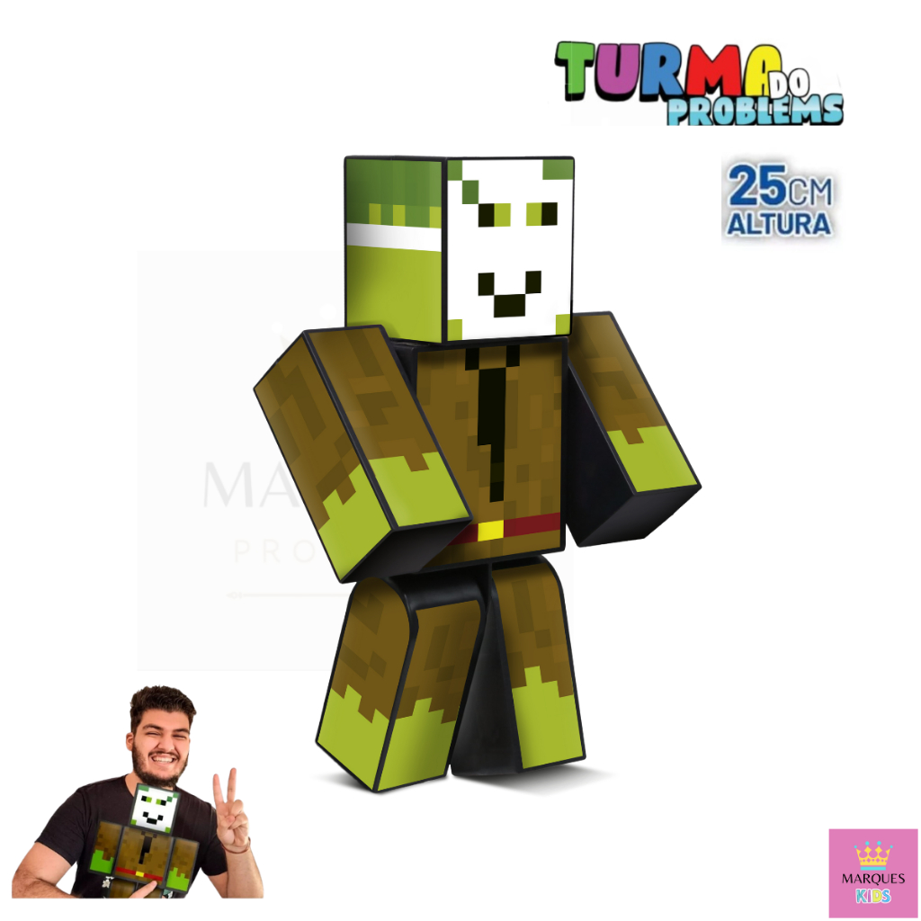 Boneco Stick 25 cm Turma do Problems Minecraft Original | Shopee Brasil