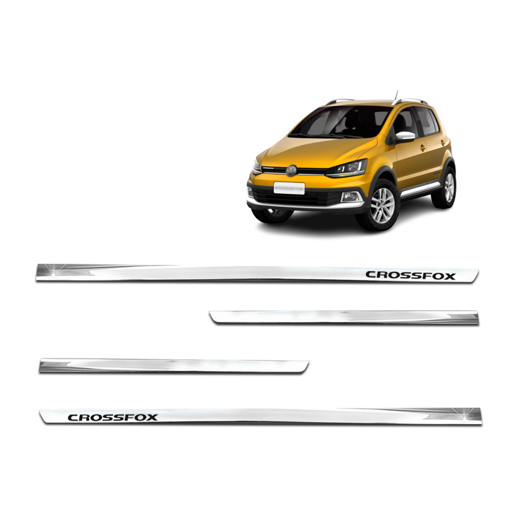 Aplique Friso Lateral Kit Cromado Slim Personalizado Crossfox 2006 a ...