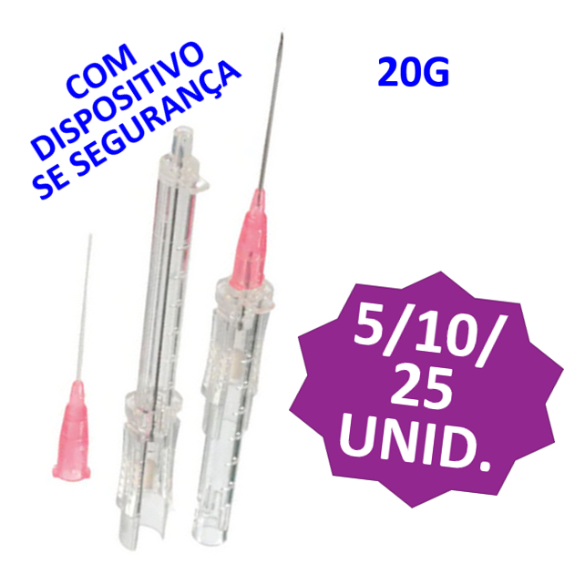 5/10/25 Unid Cateter 20G Jelco C/ Dispositivo Segurança Medix | Shopee ...