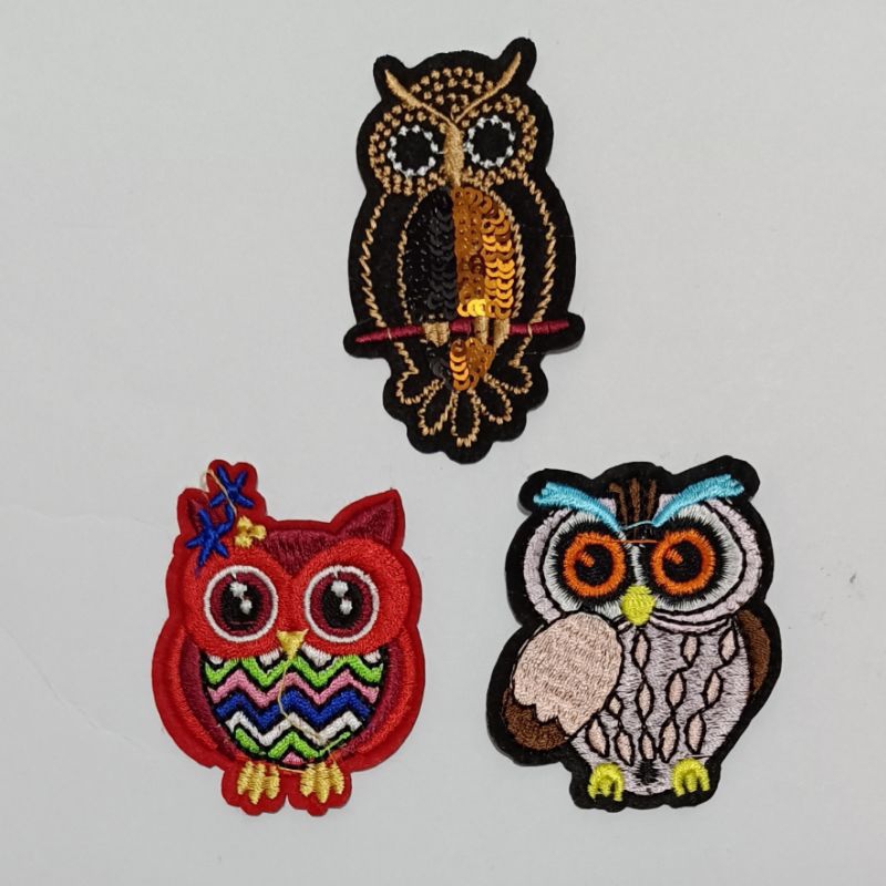 Adesivo de Roupa Aplique Patch Bordado Termocolante Lantejoulas Coruja Dourada | Shopee Brasil