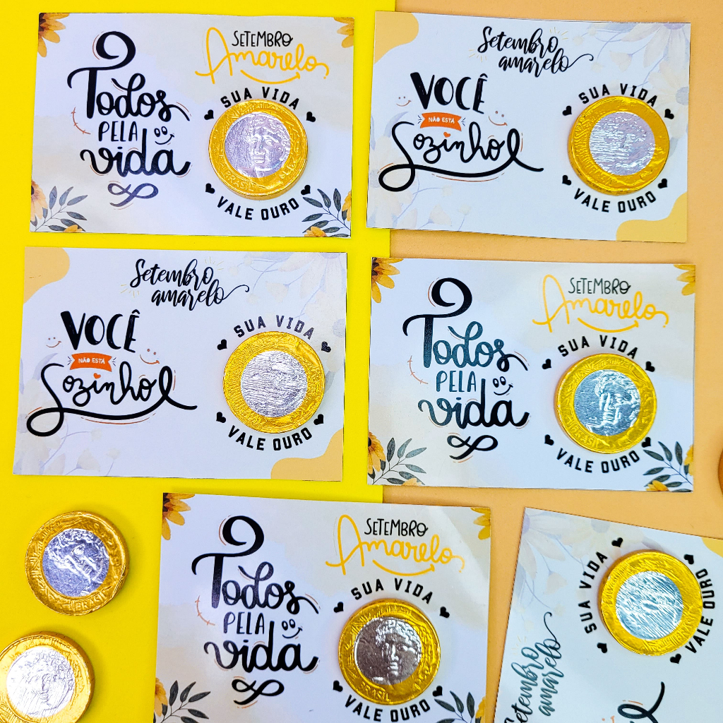 Card Personalizado + Moeda de Chocolate - Setembro Amarelo - Brindes ...