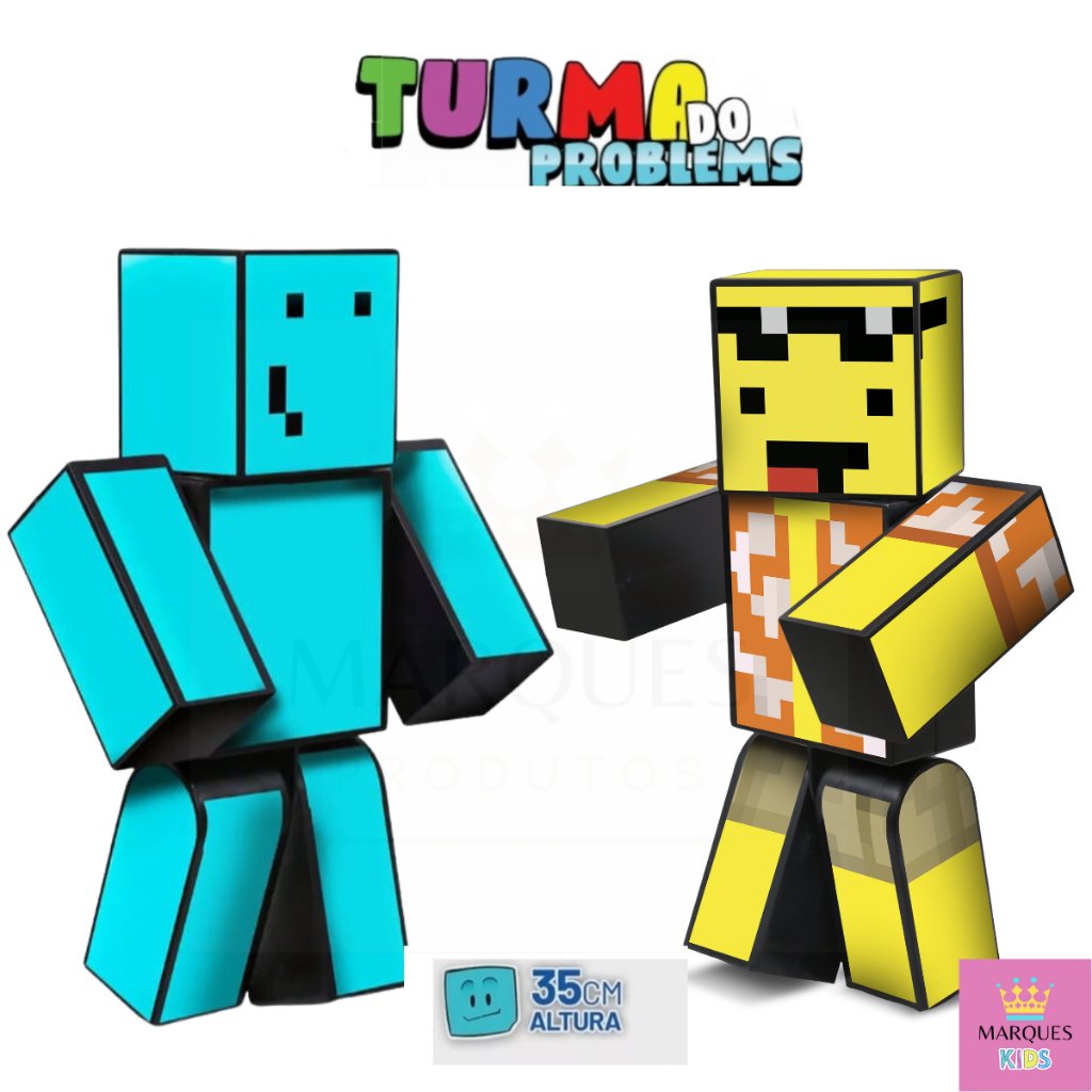 Kit Boneco Mel + Problems 35 cm Minecraft Turma do Problems | Shopee Brasil