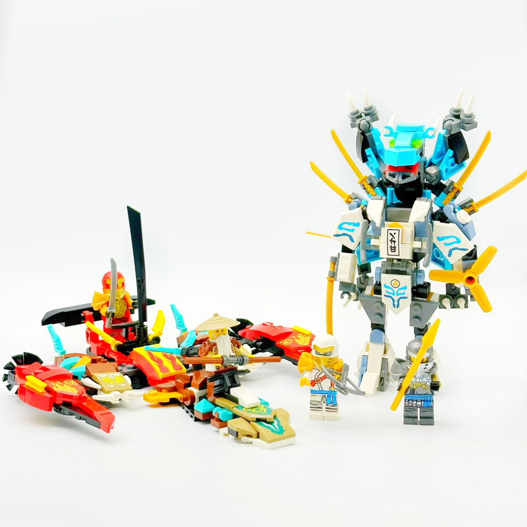 Kit Lego Ninjago 2 em 1 Dragão Samurai Robô Sensei Blocos Espaçonave ...