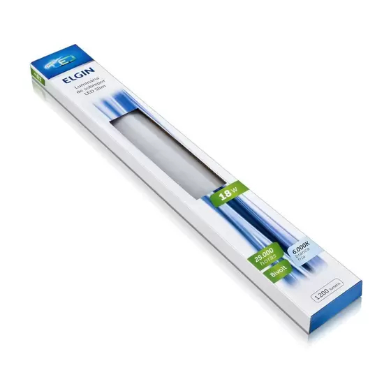 Luminária Tubular De Sobrepor Led Slim 18w Branco Frio 60cm ELGIN | Shopee Brasil