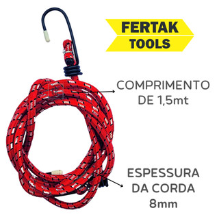 Corda Elástica Para Pagageiro Kit 4, 12 ou 20 Cordas de 1,50mt x 8mm P ...