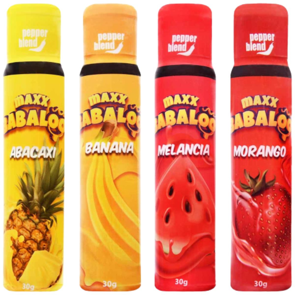 Kit 10 Gel Beijável Comestível Maxx Babaloo Pepper Blend Bala Líquida ...