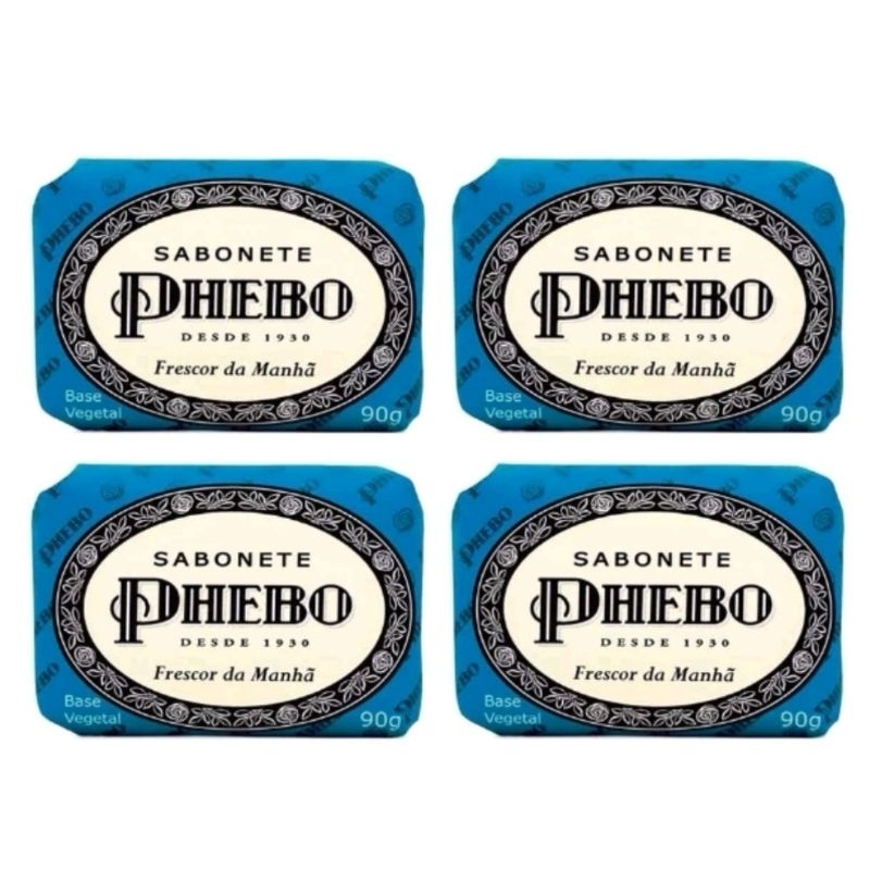 kit com 4 sabonete em Barra de Glicerina Phebo Frescor da Manhã 4*90g | Shopee Brasil