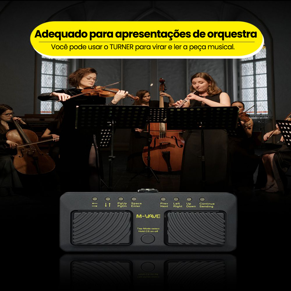 M-VAVE CUBE TURNER PRO Página Bluetooth Turner Silencioso Pedal de Pé ...