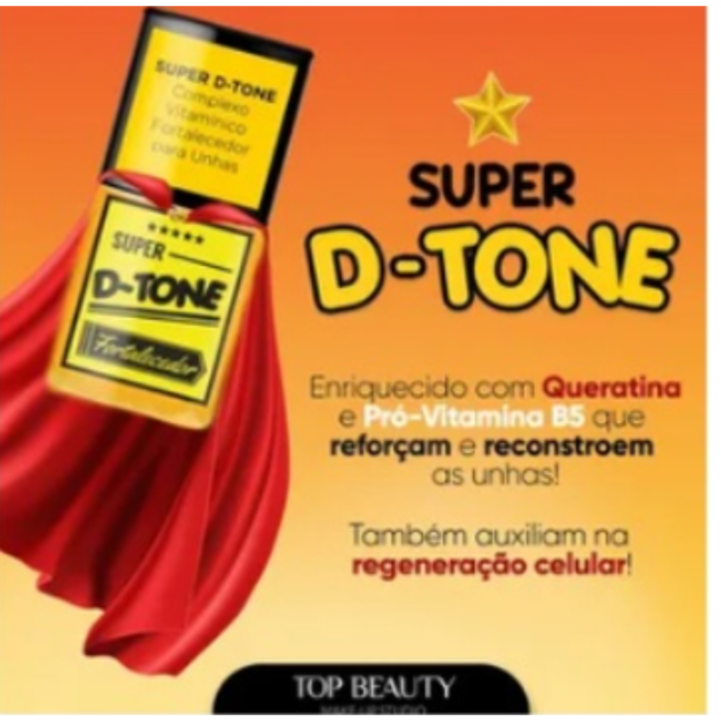 Esmalte Top Beauty Base Super D-Tone Fortalecedor 7ml | Envio Imediato ...