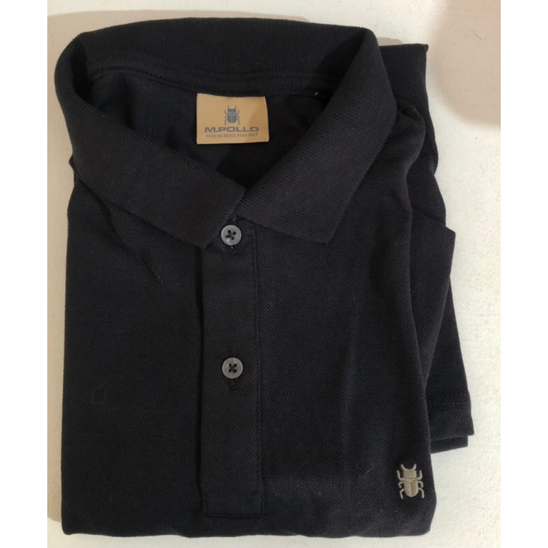 GOLA POLO MASCULINA MODELO REGULAR TECIDO PIQUET COR PRETA LISA ADULTO ...