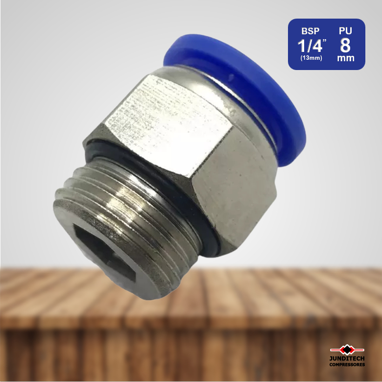 Conexão Reta Tubo 8mm X 1/4'' Engate Rapido Ferramentas Azul | Shopee Brasil