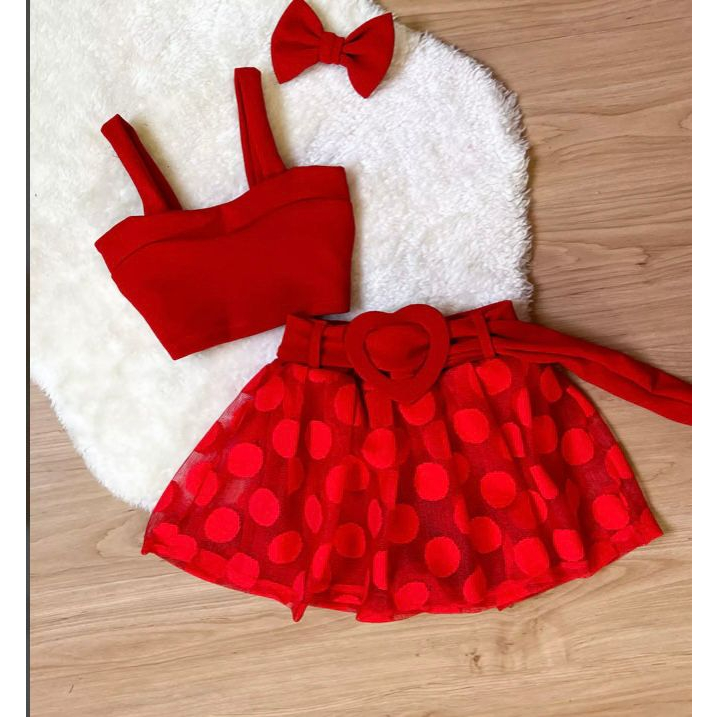 Conjunto Festivo Moda Final De Ano Natal E Réveillon Cropped Fashion