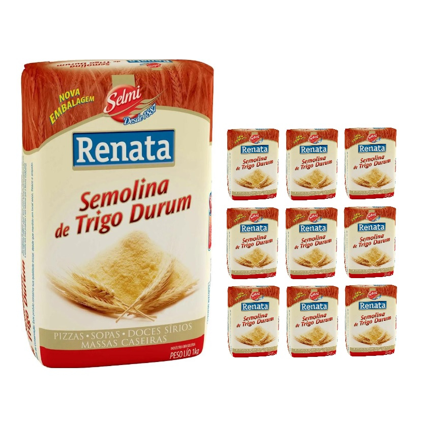 Farinha De Trigo Semolina Renata 1kg - Kit Com 10 Unidades | Shopee Brasil