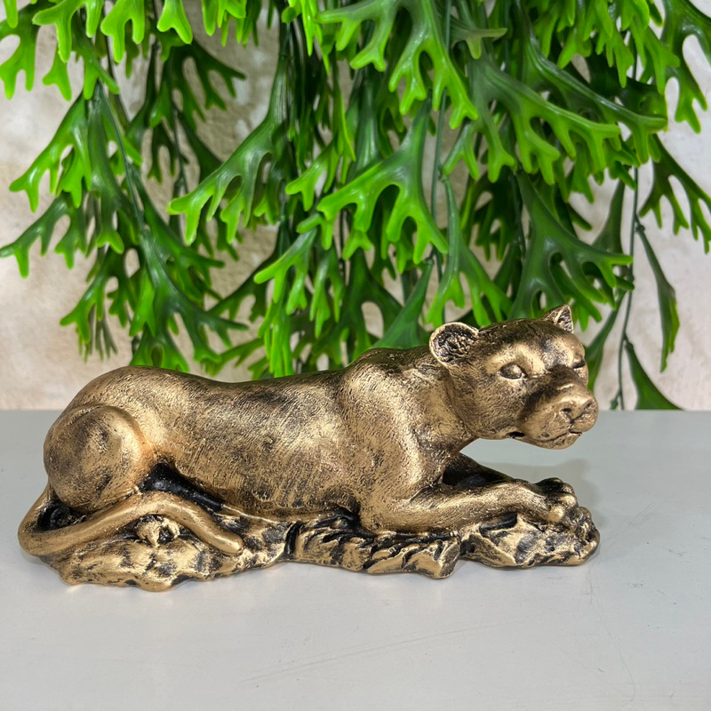 Escultura Estátua Pantera Deitada Pequena | Shopee Brasil