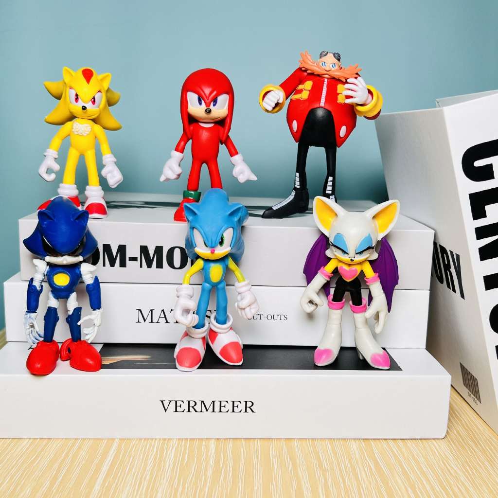 Sonic Figure Knuckles Action Figure Super Sonic Boneco Robotnik Rouge ...