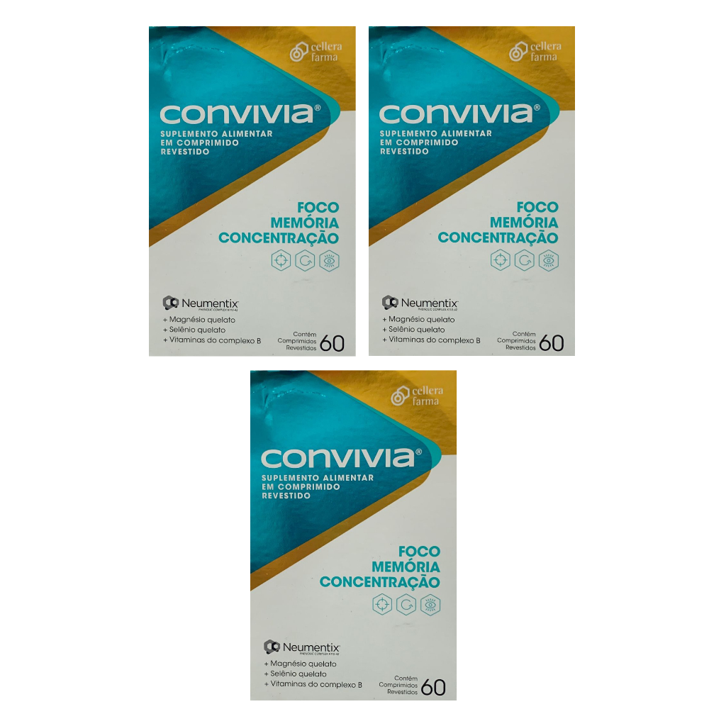 Kit 3 Caixas Suplemento Alimentar Convivia 60 Comprimidos | Shopee Brasil