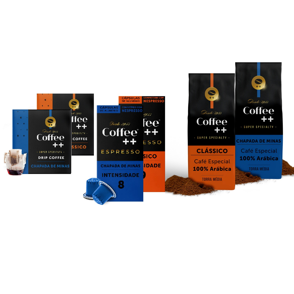 Kit Clássico e Chapada - 20 sachês Drip Coffee + 20 Cápsulas + 2 Moídos ...