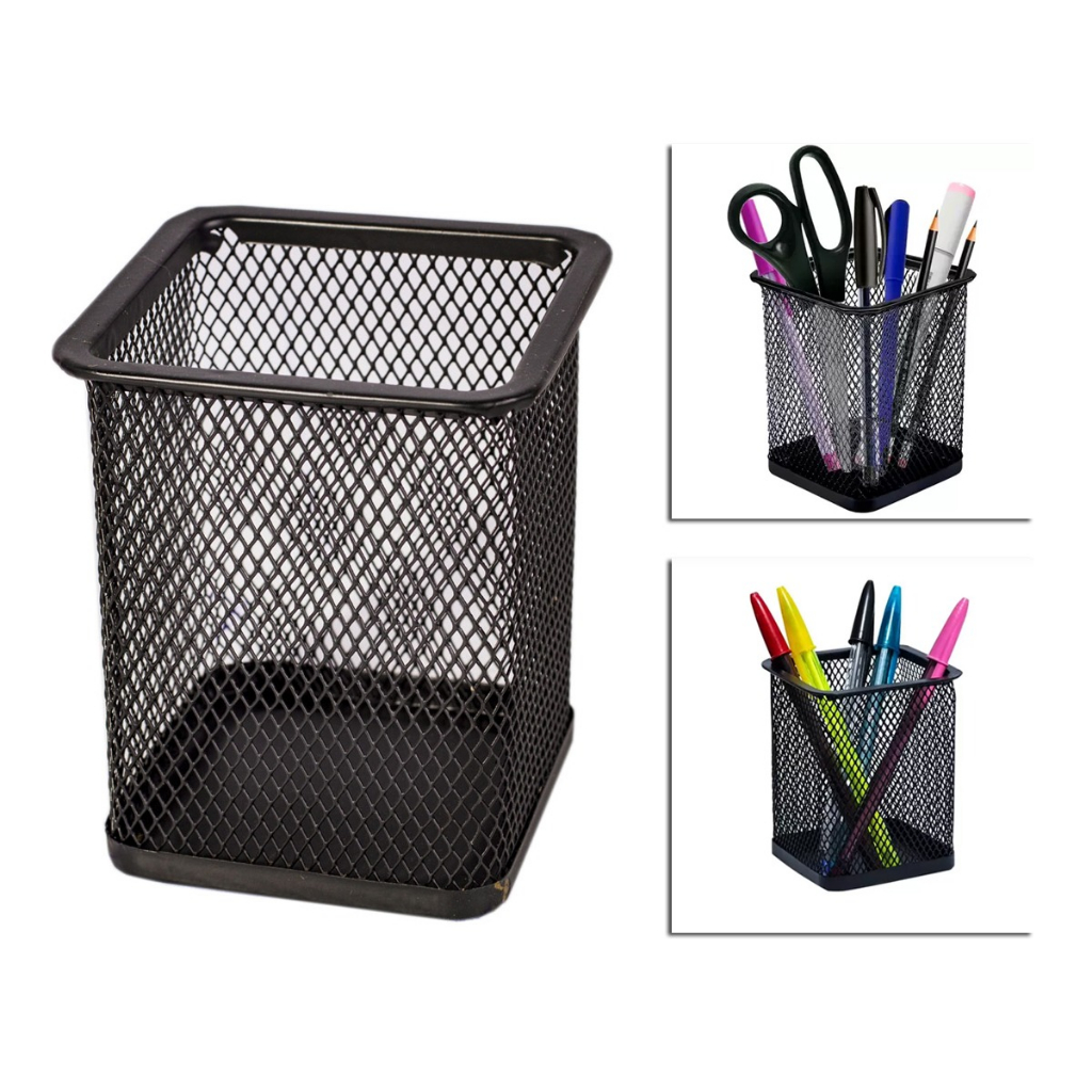 Kit 4 Porta Lapis Aramado Telado Quadrado Preto | Shopee Brasil