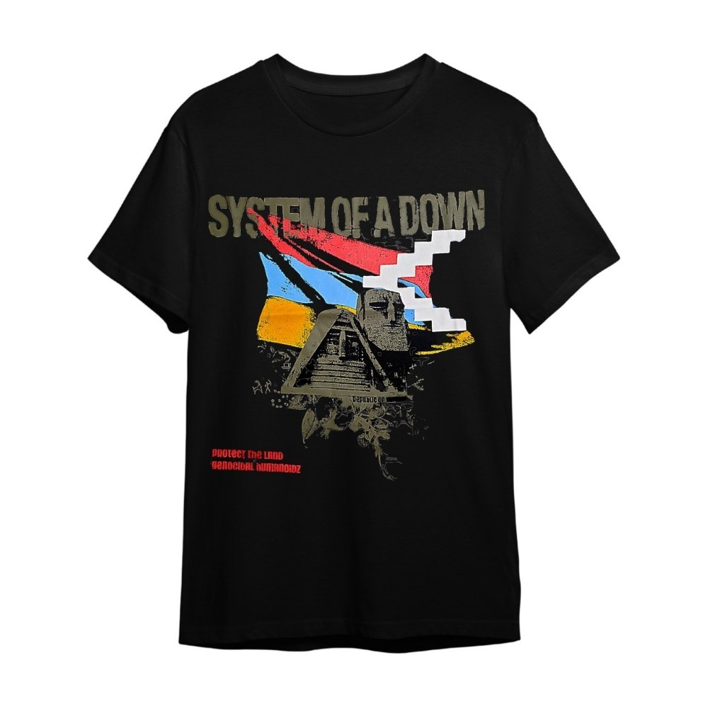 Camiseta System Of a Down Preta De Banda Rock Masculina E Feminina (Unissex) 100% Algodão ...