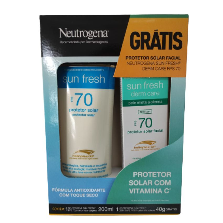 Kit Neutrogena Sun Fresh Fps 70 200ml + Neutrogena Sun Fresh Derm Care ...