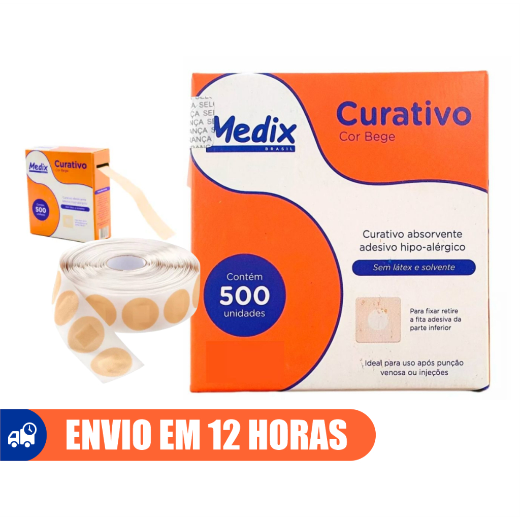 Curativo Redondo 500un Bege Blood Stop Bandagem Medix | Shopee Brasil