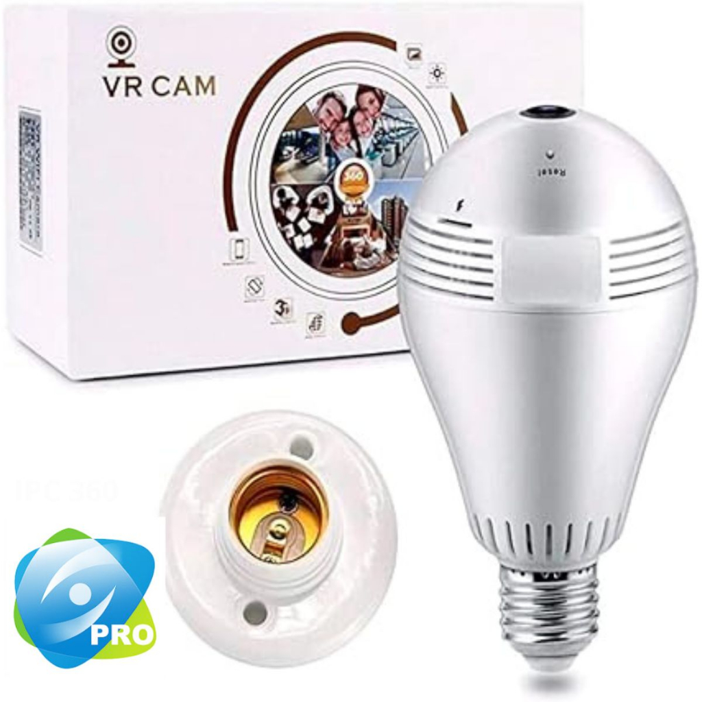 Câmera segurança wifi ip sem fio 360 com encaixe lampada bocal ...