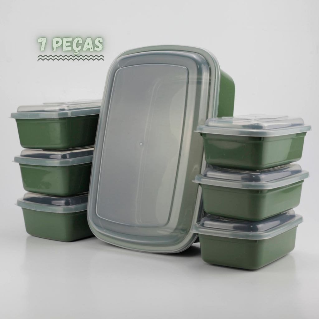 Kit de Vasilha Plásticas Para Guardar Alimentos Frutas 7 Peças | Shopee ...
