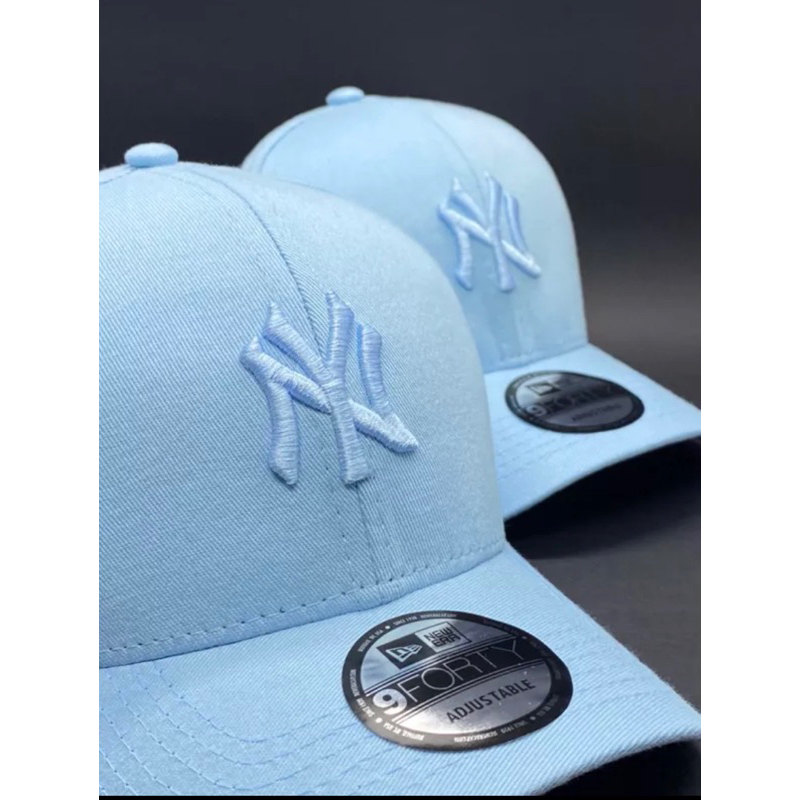 Boné New York Azul bebê com Branco masculino e feminino monocromático ...