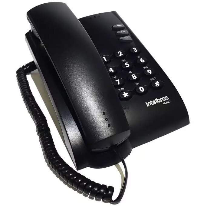 TELEFONE PLANO PRETO COM FIOS | Shopee Brasil