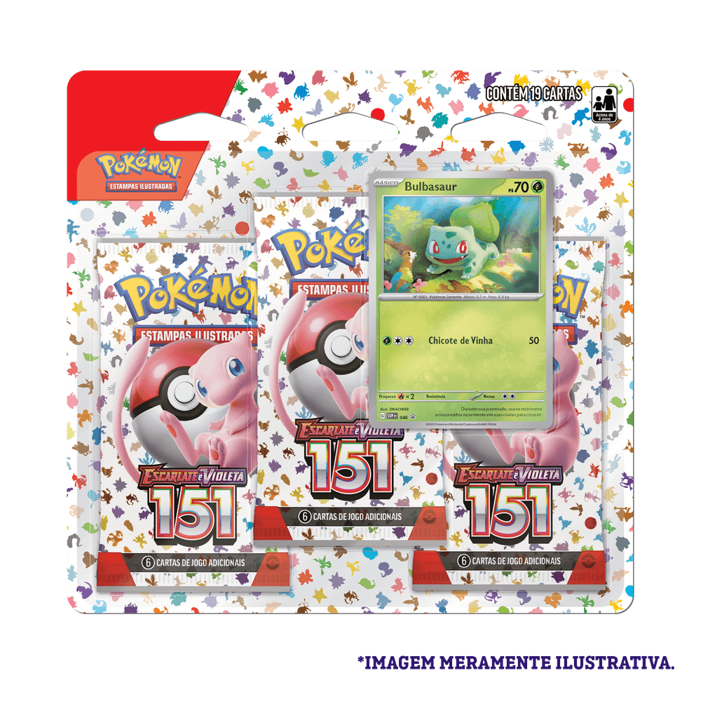 POKÉMON TCG - BLISTER TRIPLO COLEÇÃO 151 BULBASAUR | Shopee Brasil