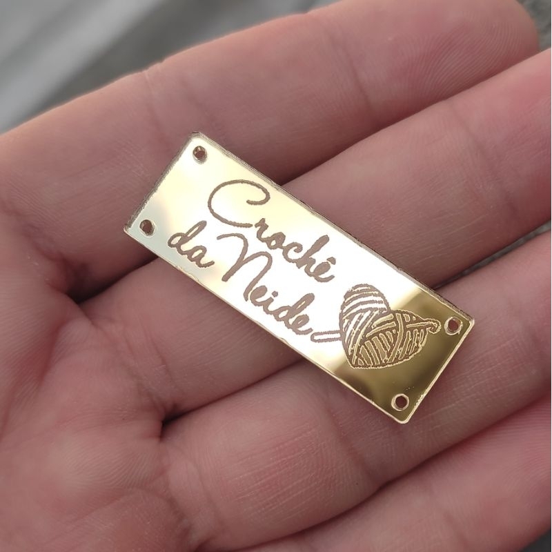 Etiqueta Personalizada Tag em Acrílico - Artesanato Papelaria Crochê ...