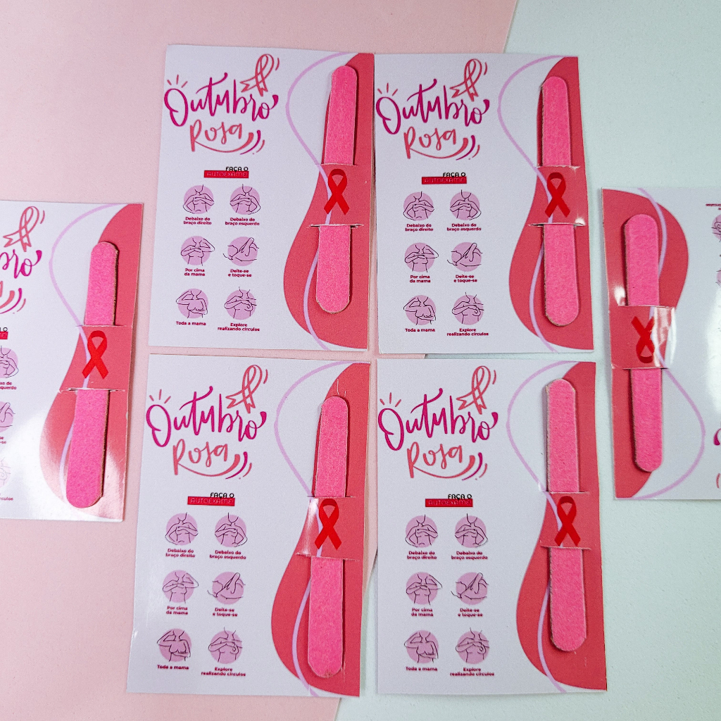 Mini Lixa de Unha Manicure + Card Personalizado - Outubro Rosa ...