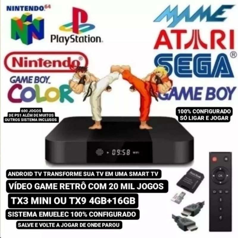 Retrô Game Box mais de 25 mil Jogos Clássicos Retrô Anos 80, 90 e 2000 ...