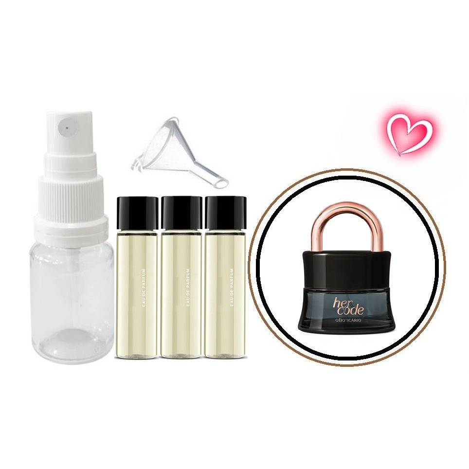 Mini Kit Her Code Eau de Parfum Boticario com Frasco e Funil | Shopee ...