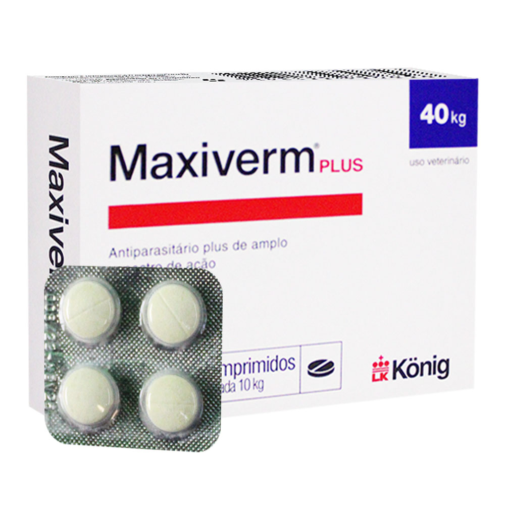 Vermífugo para Cachorro e Gato Maxi Verm Plus 4 comprimidos | Shopee Brasil
