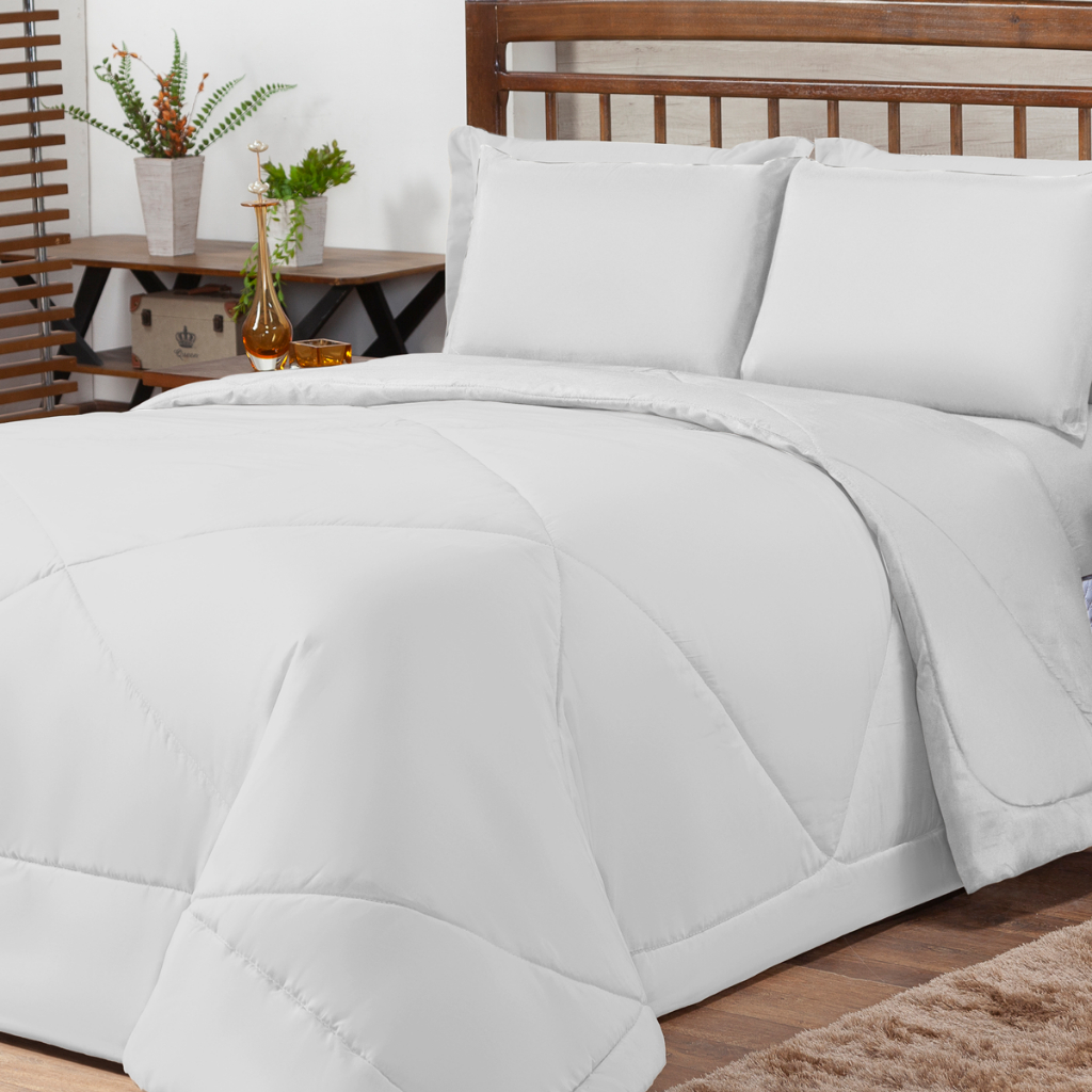 Edredon Queen C/ Fronha Frio Margarida Dupla Face Barato | Shopee Brasil