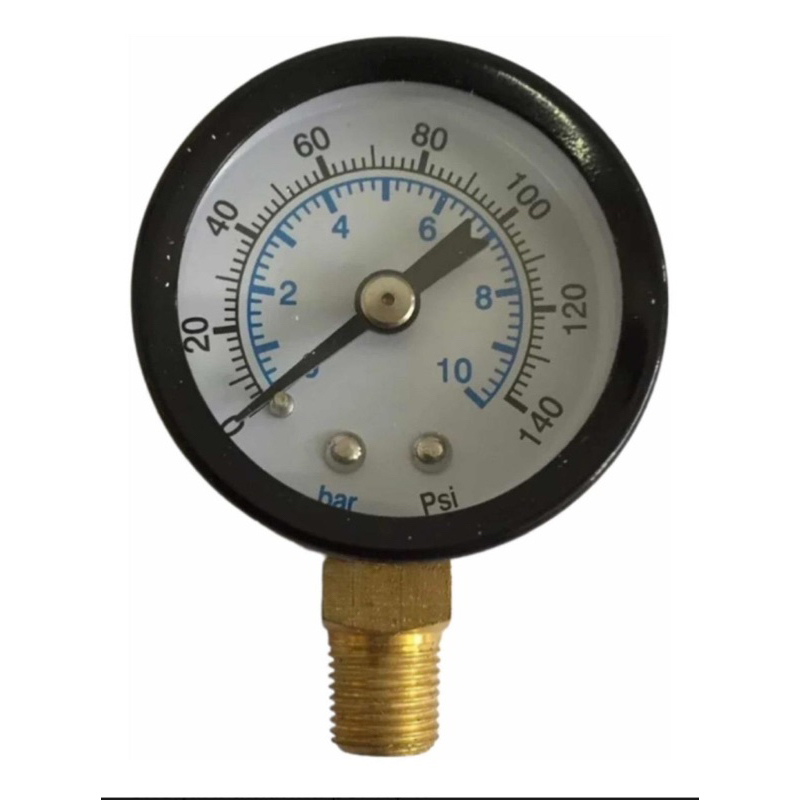 Manômetro Rosca Vertical 1/4 Escala 0 Á 10 Bar 150 Psi 50 Mm | Shopee Brasil