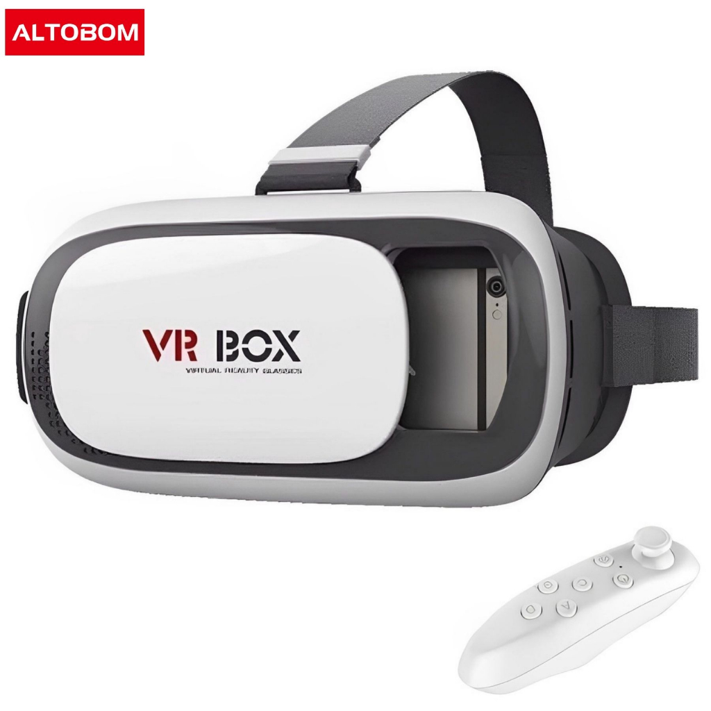 Óculos VR Box 2.0 Realidade Virtual + Controle Cardboard 3d Bluetooth | Shopee Brasil