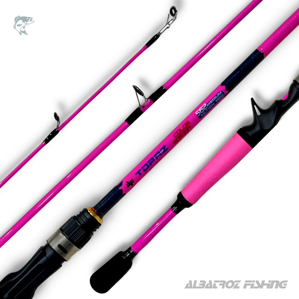 Vara Pesca Carbono Para Carretilha Topaz Color Pink Rosa 1,68m 12LBS Albatroz Fishing - Melhora ...