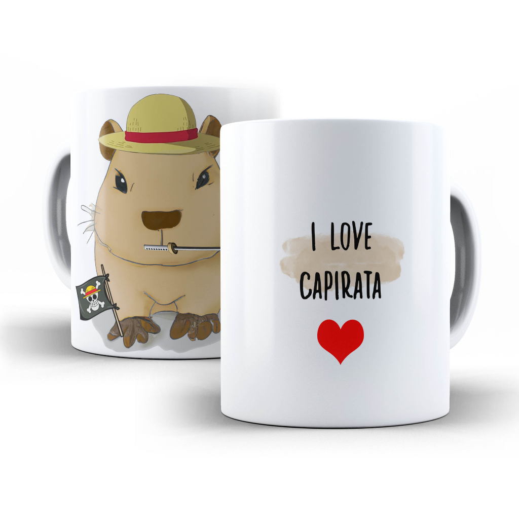 Caneca I Love Capirata Capivara Pirata One Piece 325ml Porcelana Com ...